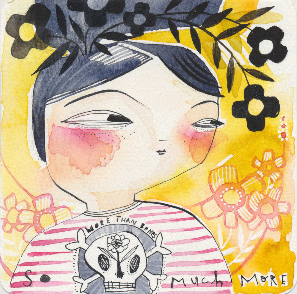 Original Watercolor painting by Cori Dantini, More than Bones